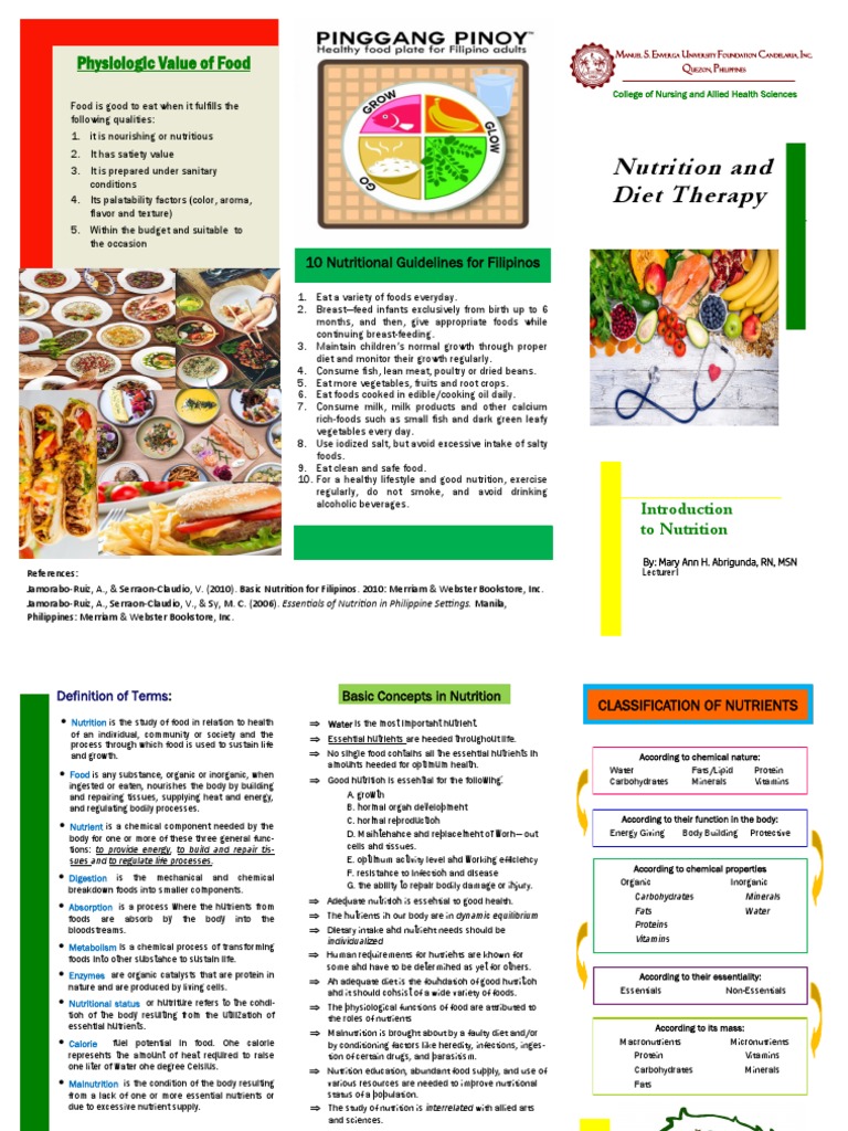 NT101 Pamphlet Introduction To Nutrition | PDF | Human Nutrition ...