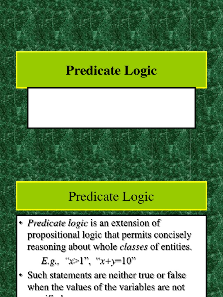 Quantifying Knowledge: An Introduction to Predicate Logic | PDF | First ...