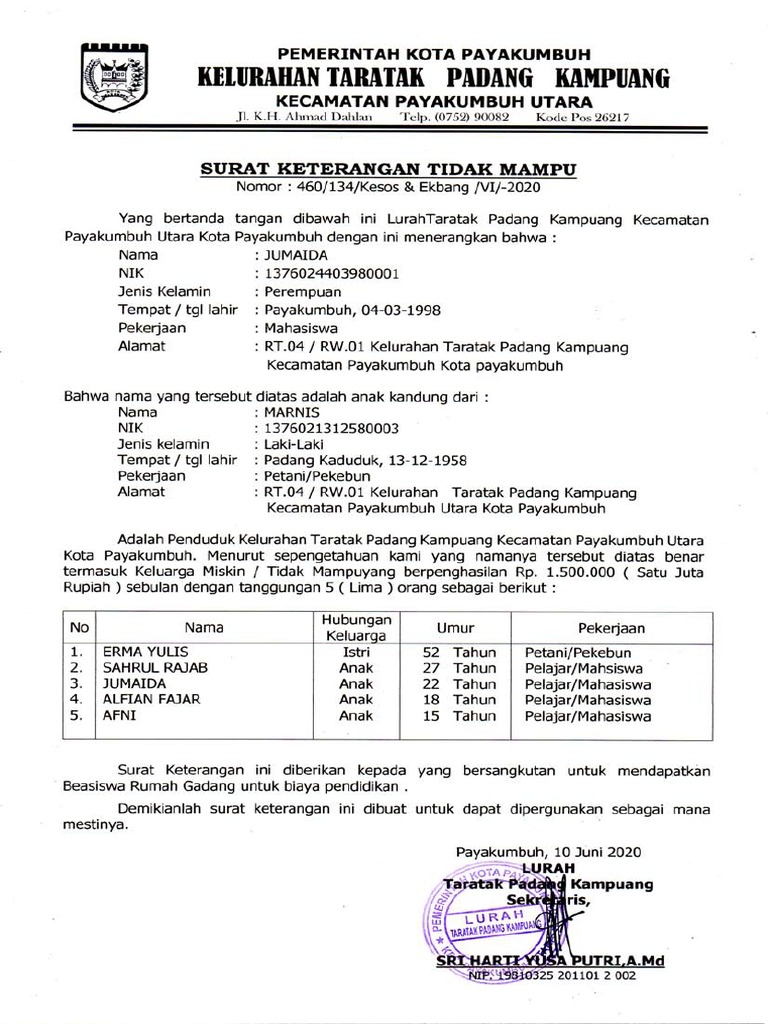 Contoh SKTM PDF | PDF