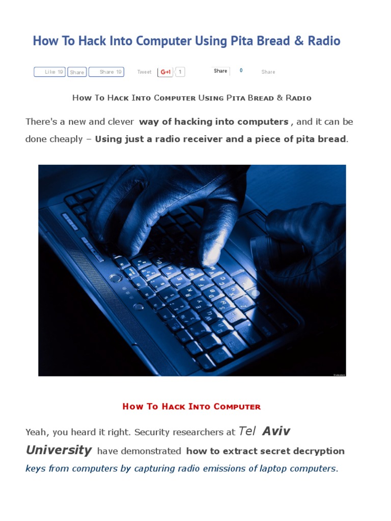 How To Hack Into Computer Using Pita Bread & Radio - TekGyd Best Tech ...