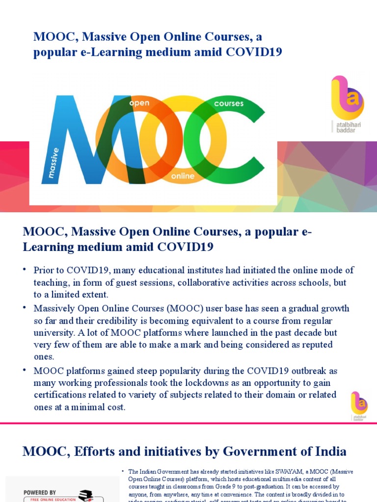 MOOC, Massive Open Online Courses, A Popular E-Learning Medium Amid ...