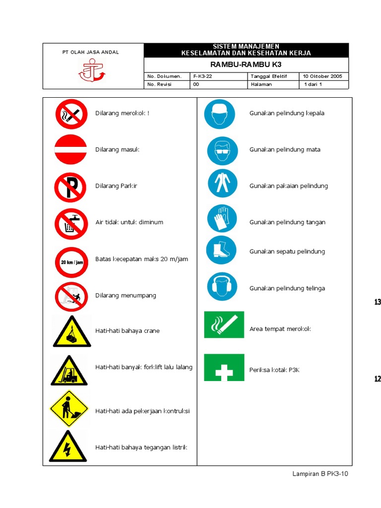 F-K3-22 Rambu-Rambu K3 | PDF