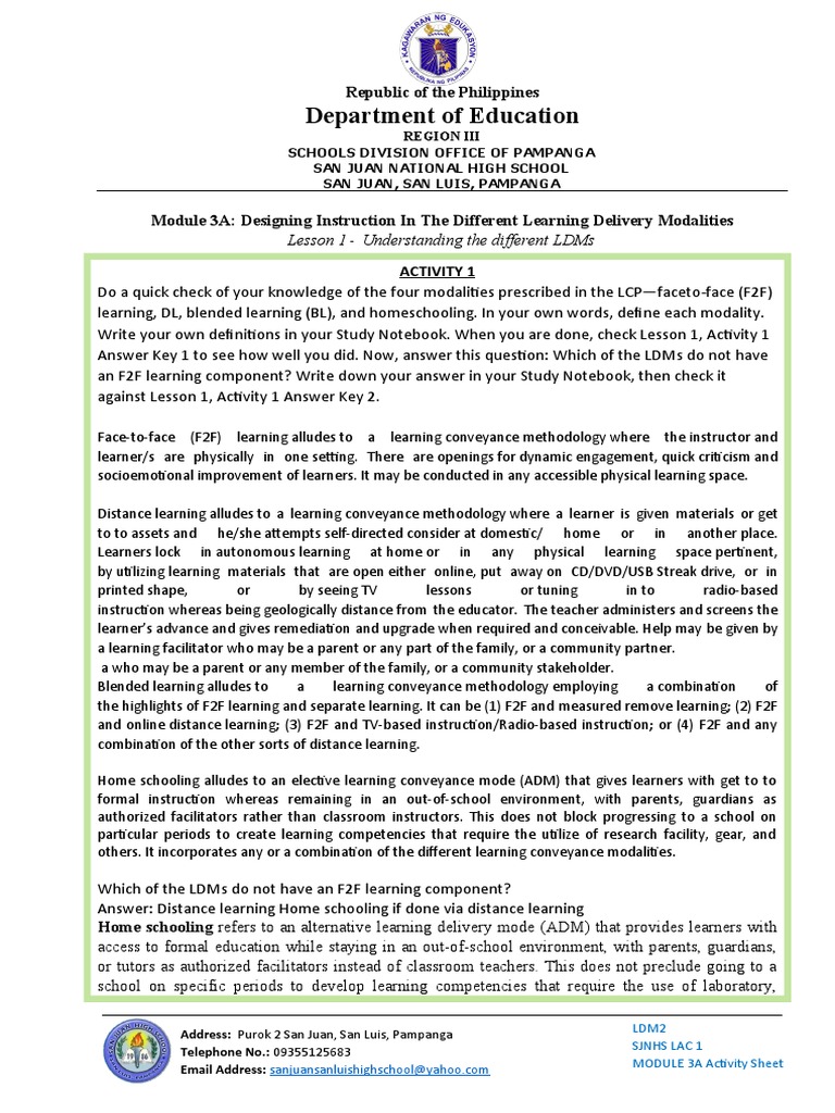 Department of Education: Republic of The Philippines | PDF ...