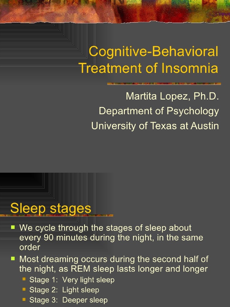 Cbt Insomnia Pdf