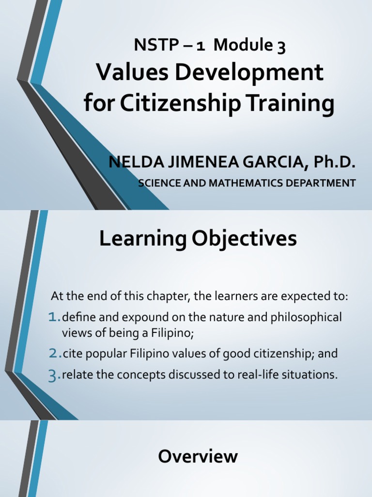 NSTP - 1 Chapter 3 Values Development For Citizenship Training (Nelda) | PDF | Nationalism ...