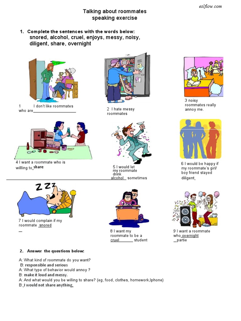 Roommate Preferences Speaking Exercise | PDF