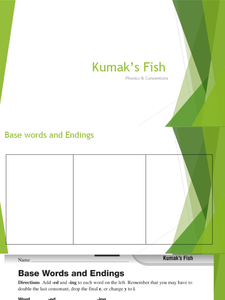 Kumak's Fish Phonics & Conventions Worksheet | PDF