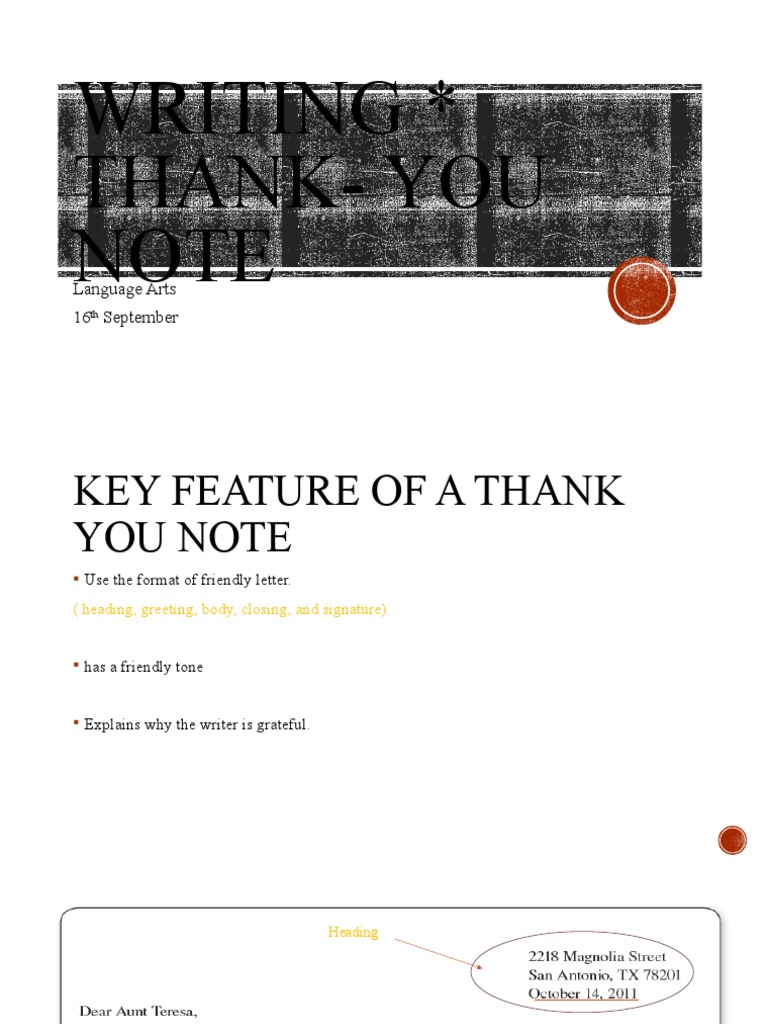 Writing - Thank-You Note | PDF