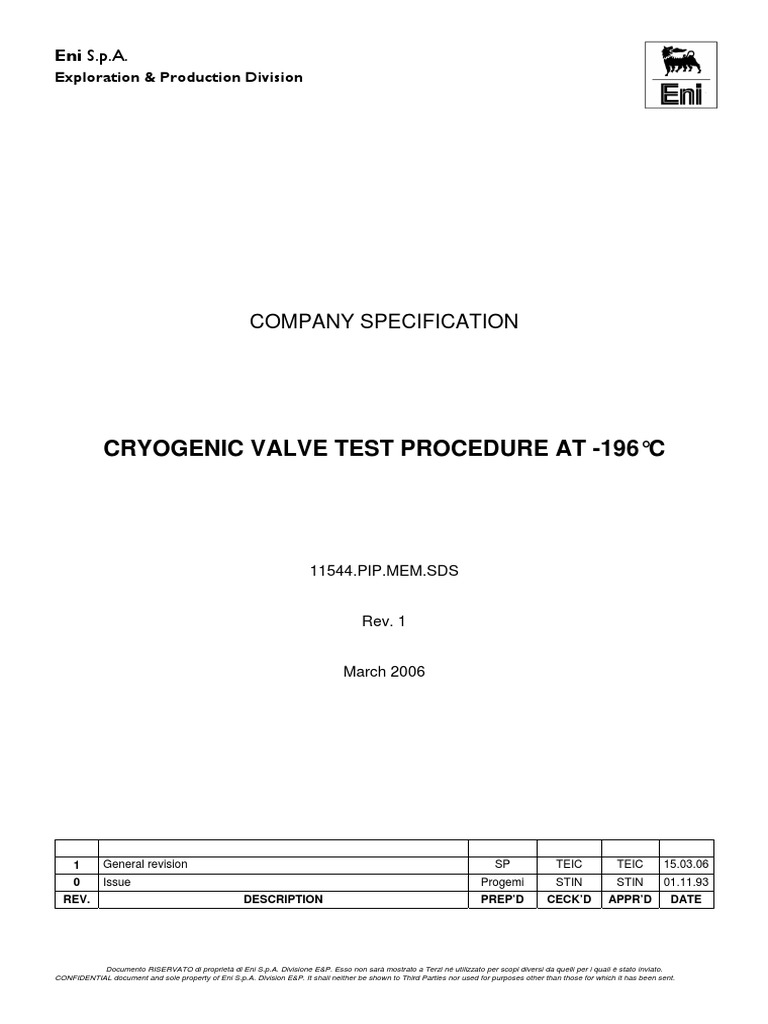11544E01 - Cryogenic Test Procedure PDF | PDF | Valve | Tools
