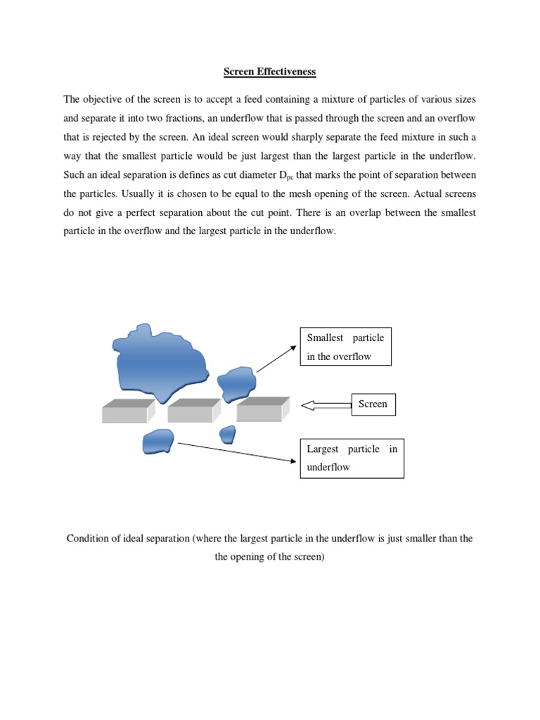 Screen Effectiveness | PDF | Particle | Mass