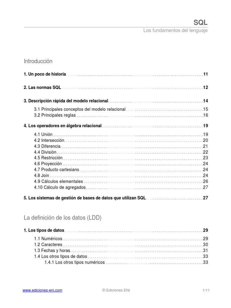 SQL Los Fundamentos Del Lenguaje | PDF | SQL | Bases de datos