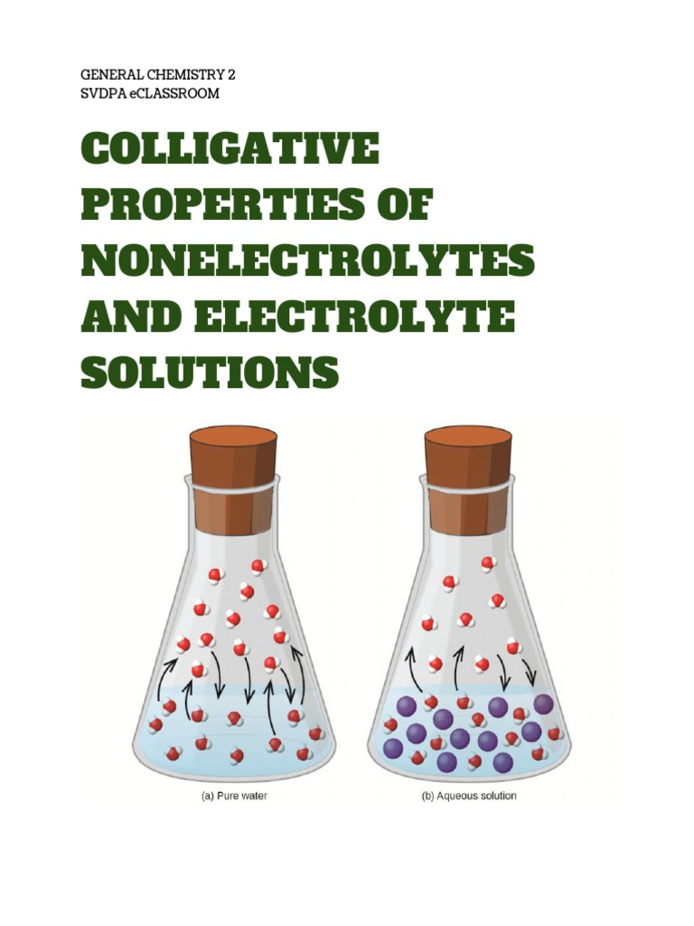Colligative Properties of Solutions | PDF | Solution | Phases Of Matter