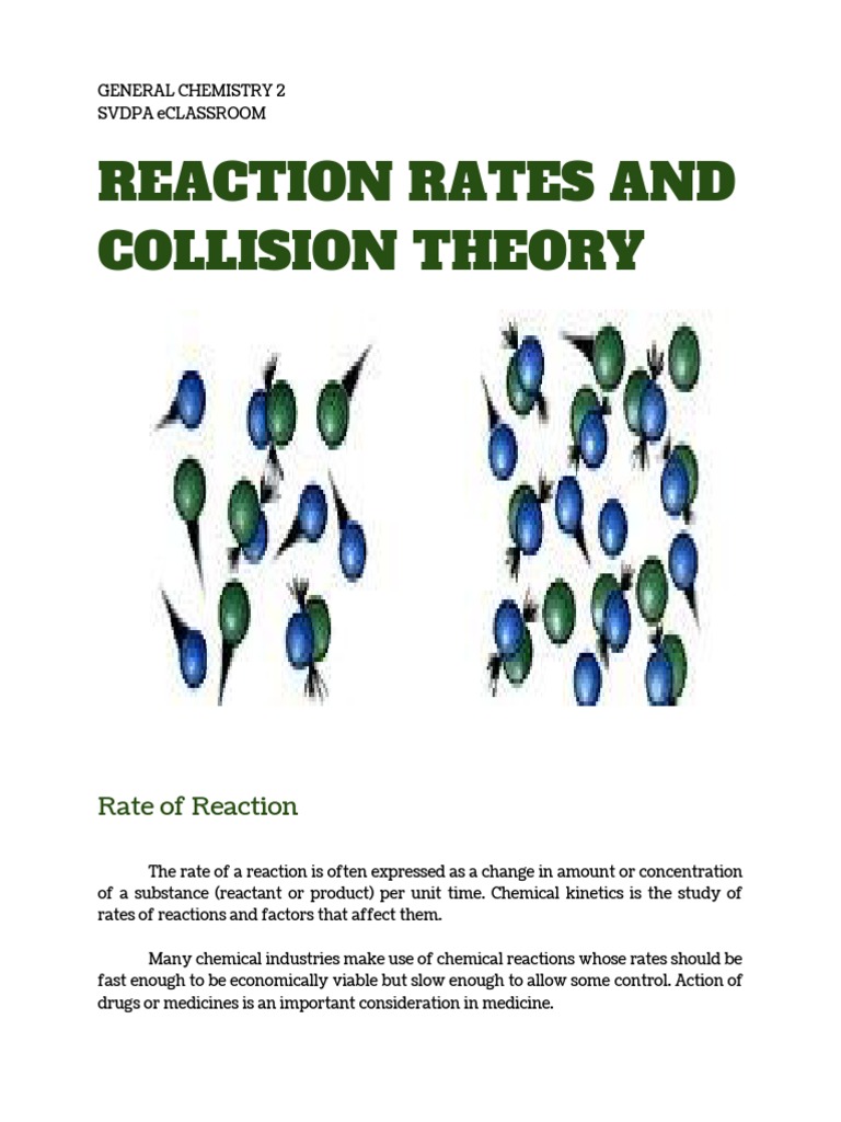 Reaction Rates & Collision Theory | PDF | Reaction Rate | Chemical ...