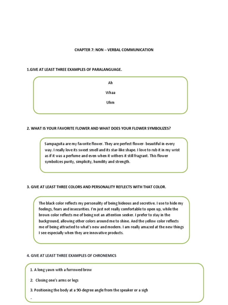 Chapter 7 Non-Verbal Communication PDF | PDF