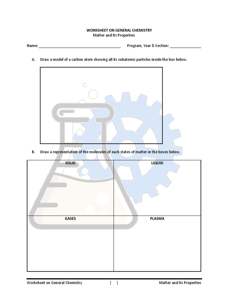 Worksheet On General Chemistry | PDF