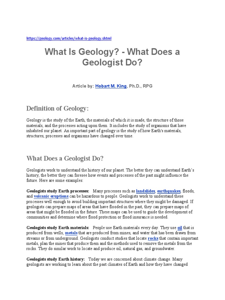 What Is Geology? - What Does A Geologist Do? | PDF | Milky Way | Geology