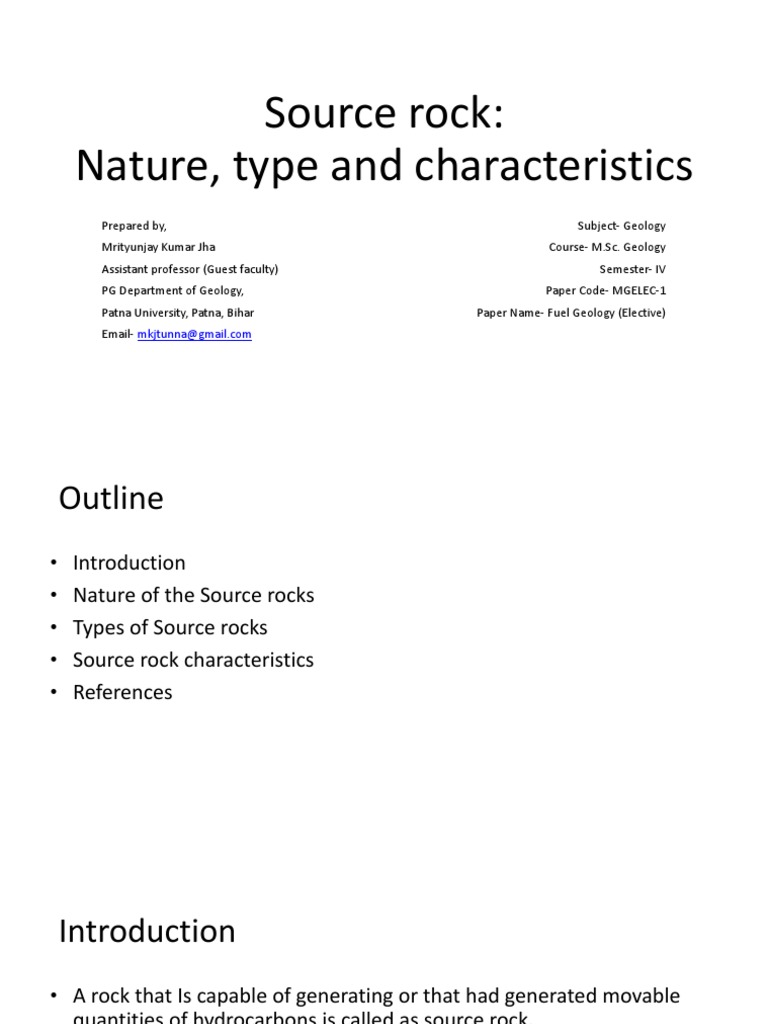 Source Rock: Nature, Type and Characteristics | PDF | Petroleum ...
