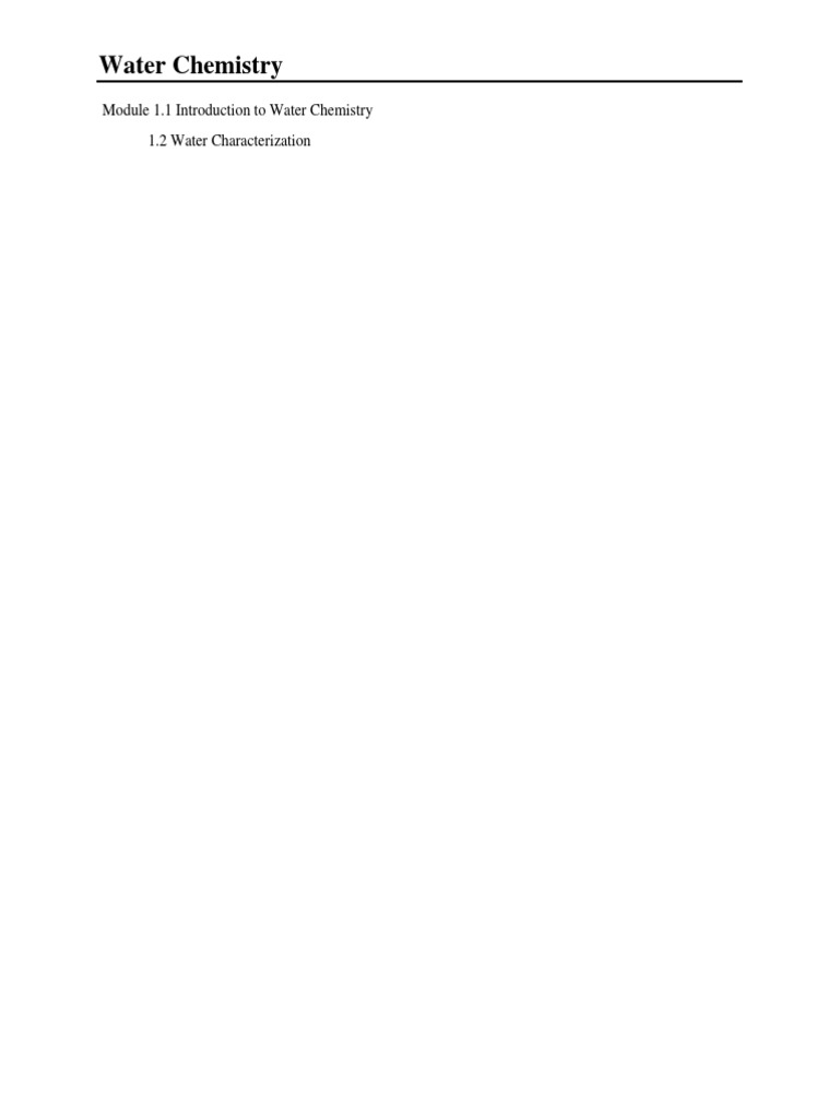 Module 2.1 Water Characterization | PDF | Fertilizer | Water