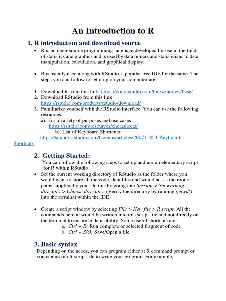 R Manual | PDF | Computer File | Mean
