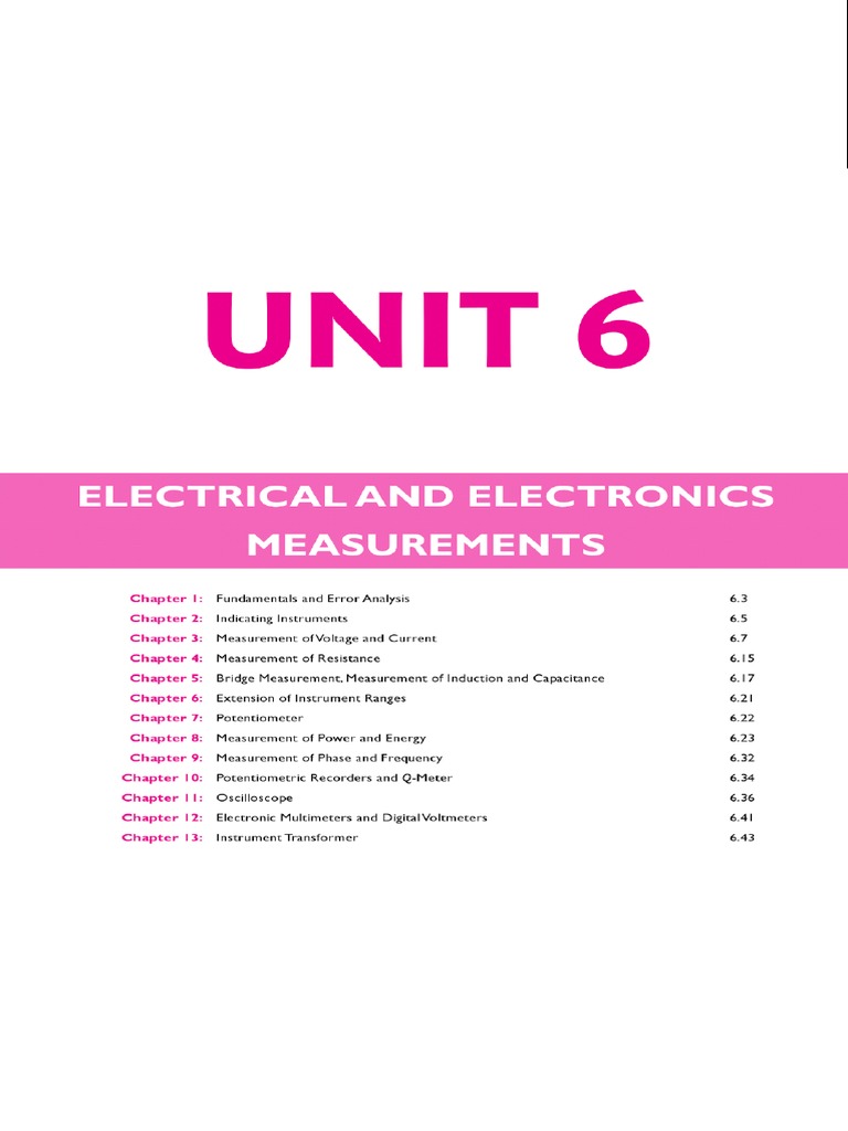 Unit-6 - Electrical and Electronic Measurement (EE - 1987-2018) PDF | PDF