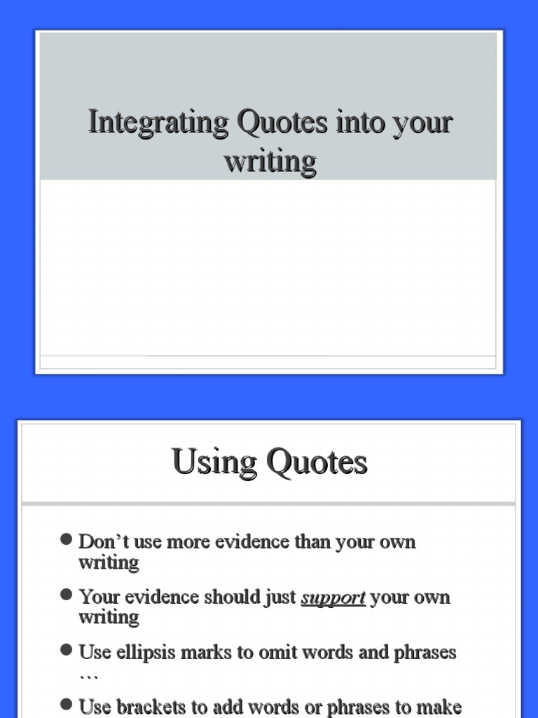 Integrating Quotes Into Your Writing | PDF | The Great Gatsby