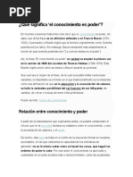 El Conocimiento Es Poder | PDF | Conocimiento | Francis Bacon