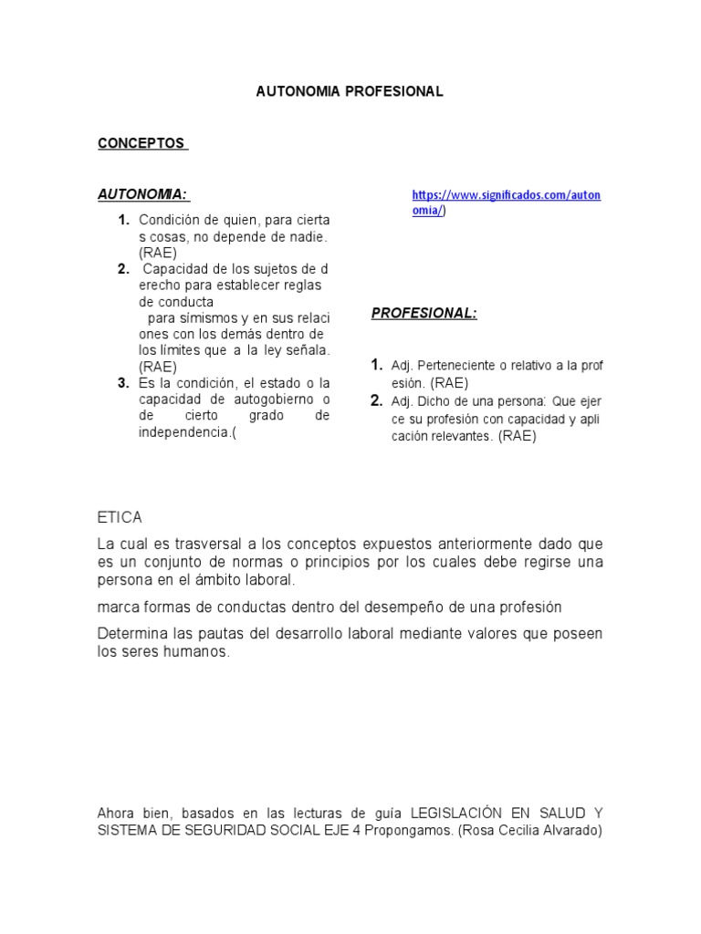 Autonomia Profesional | PDF | Instituciones sociales | Ciencias sociales