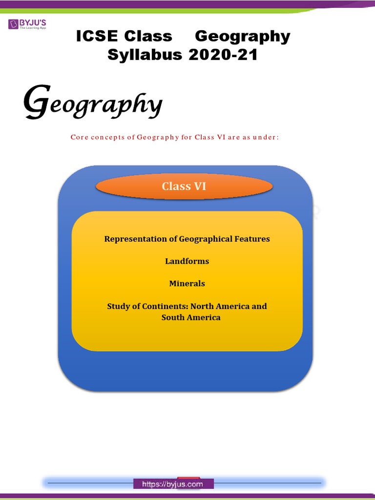 ICSE Class 6 Geography Reduced Syllabus 2020 21 | PDF | Plateau | Mountains
