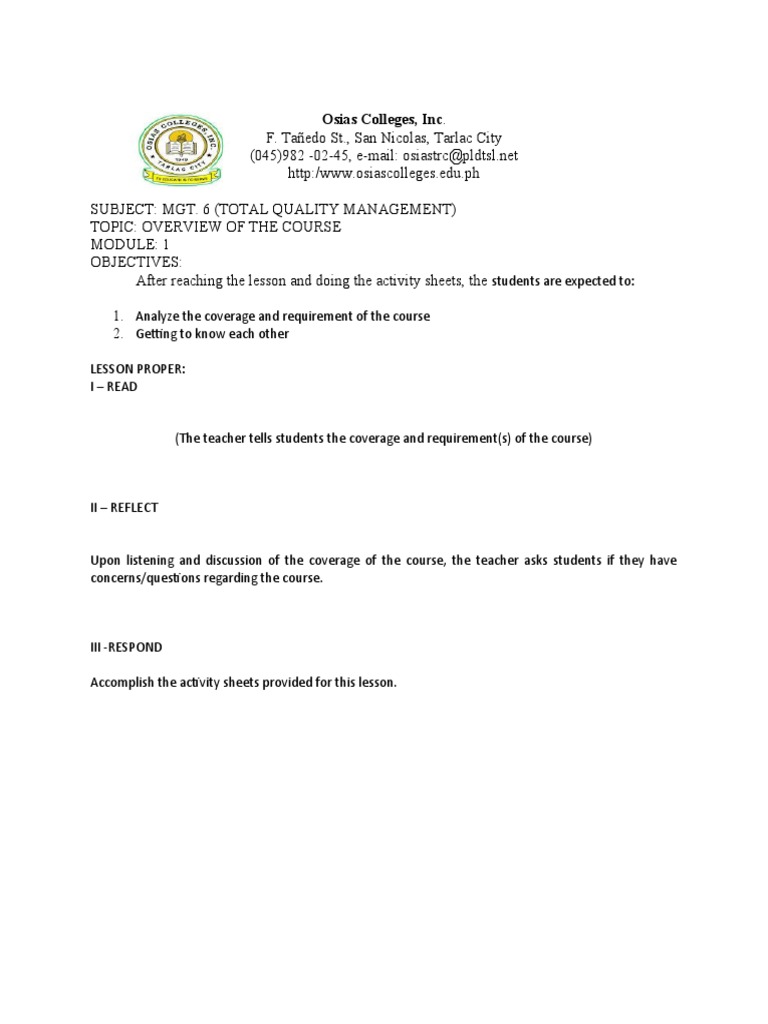 Osias Colleges, Inc | PDF