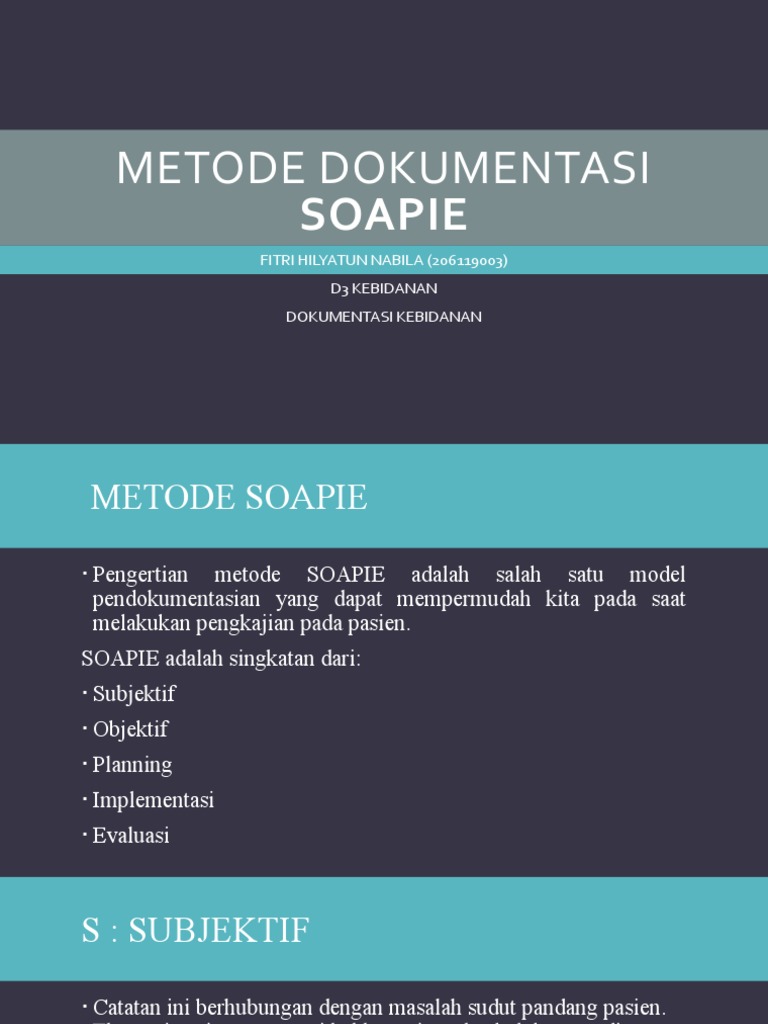 Metode Dokumentasi Soapie | PDF | Pengembangan Diri | Sains & Matematika