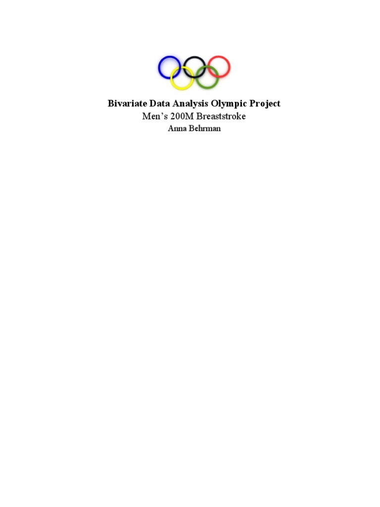 Bivariate Data Analysis Olympic Project: Men's 200M Breaststroke | PDF