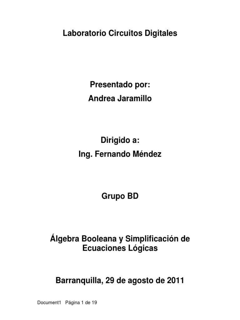 Inf .Algebra-Booleana-Y-Simplificacion-De-Ecuaciones-Logicas | PDF | Puerta lógica | Lógica ...