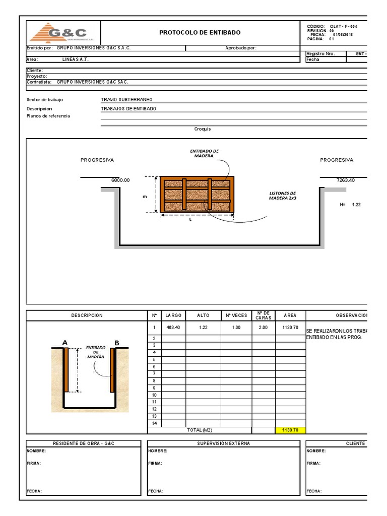 Protocolo de Entibado en Madera | PDF