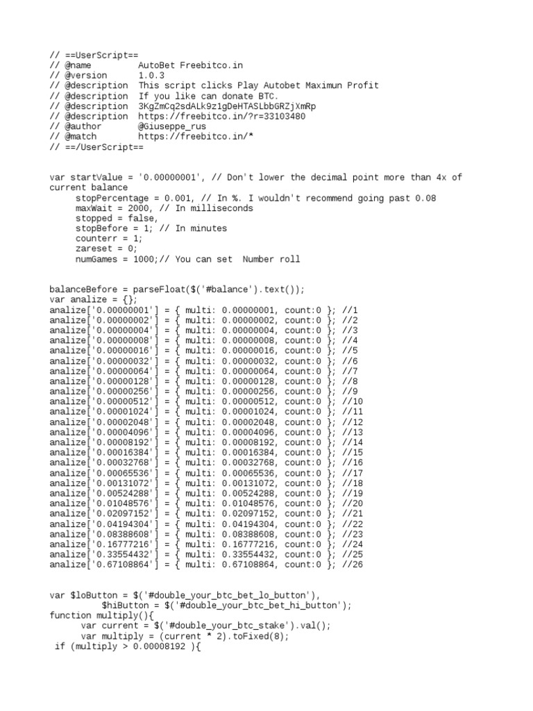 AutoBet Freebitcoin UPDATED-2020 | PDF | Hypertext | Computing