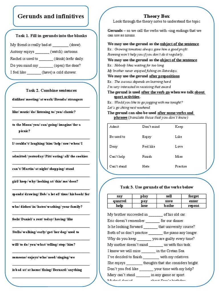 Gerund Exercises with Answers | PDF | Verb | Morphology