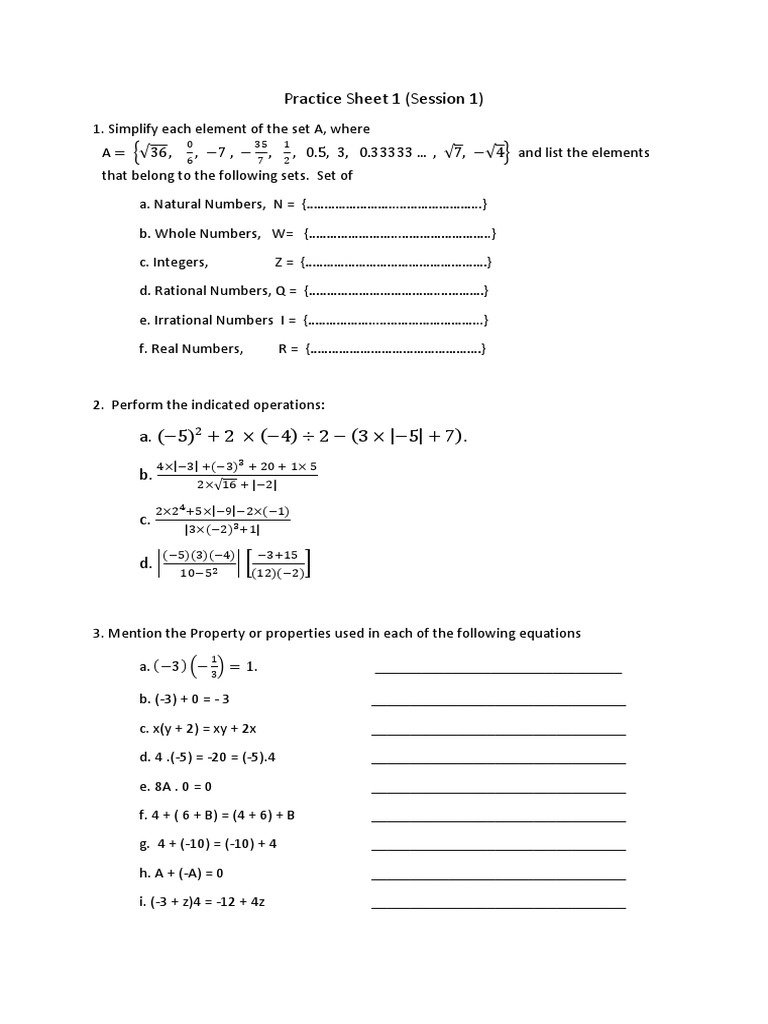 MATH 140 Chapter 1 Practice Sheet PDF | PDF