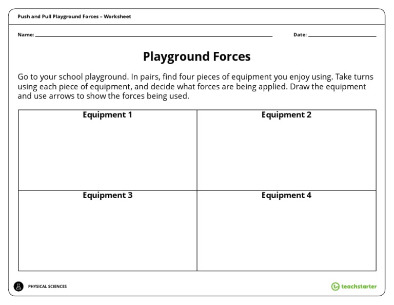 Push and Pull Playground Forces Worksheet Adobe Reader - 2655814 PDF | PDF