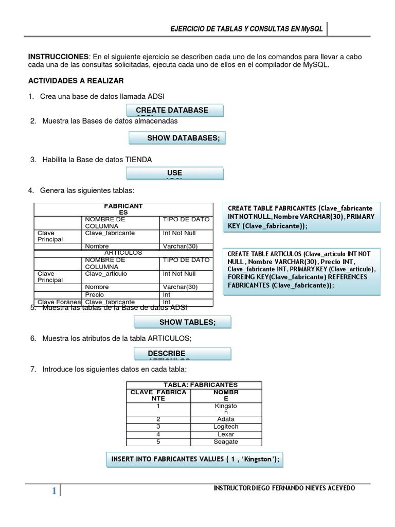 Ejercicio SQL Tienda Informatica | PDF | SQL | Recuperación de información