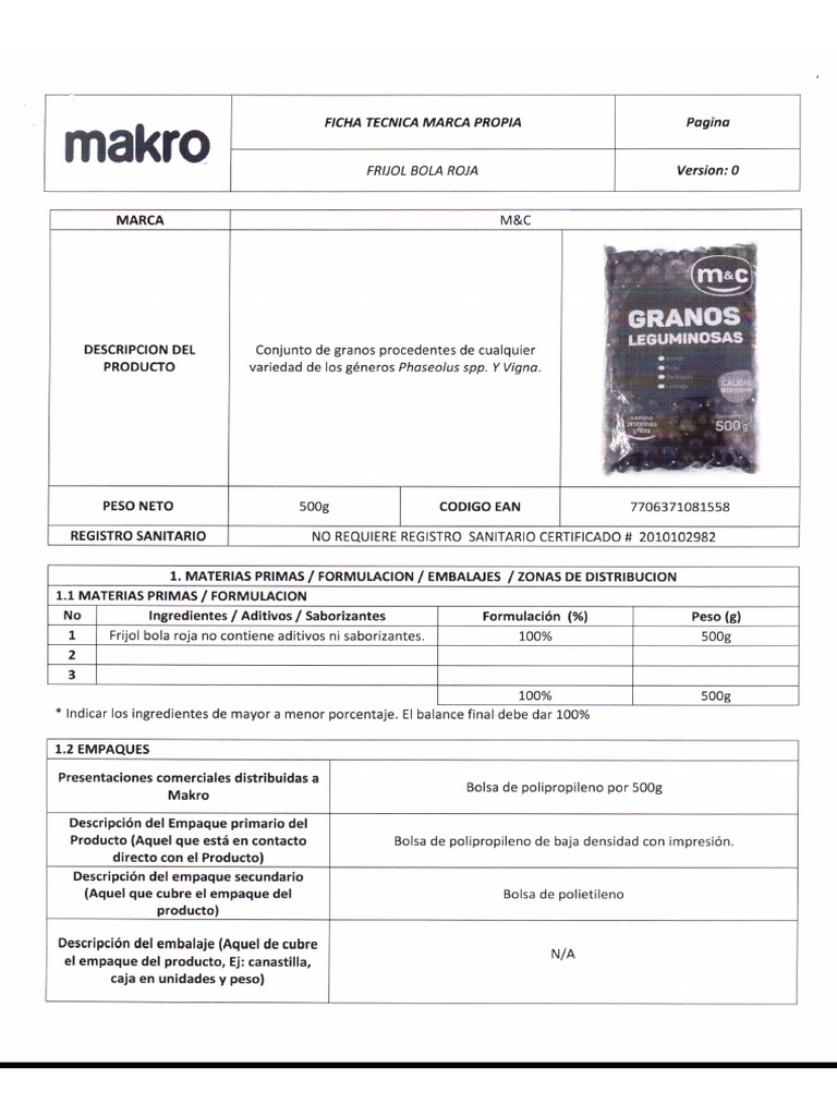 FT Frijol Bola Roja PDF | PDF