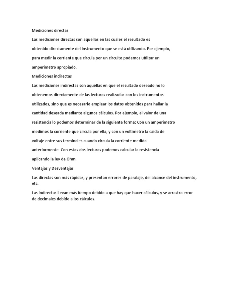 Mediciones Directas e Indirectas | PDF | Ciencia y matemáticas
