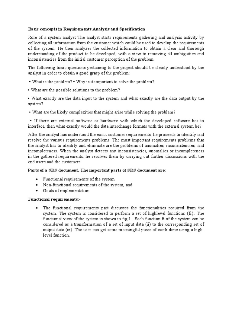 Srs and Analysis | PDF | Intelligence Analysis | System