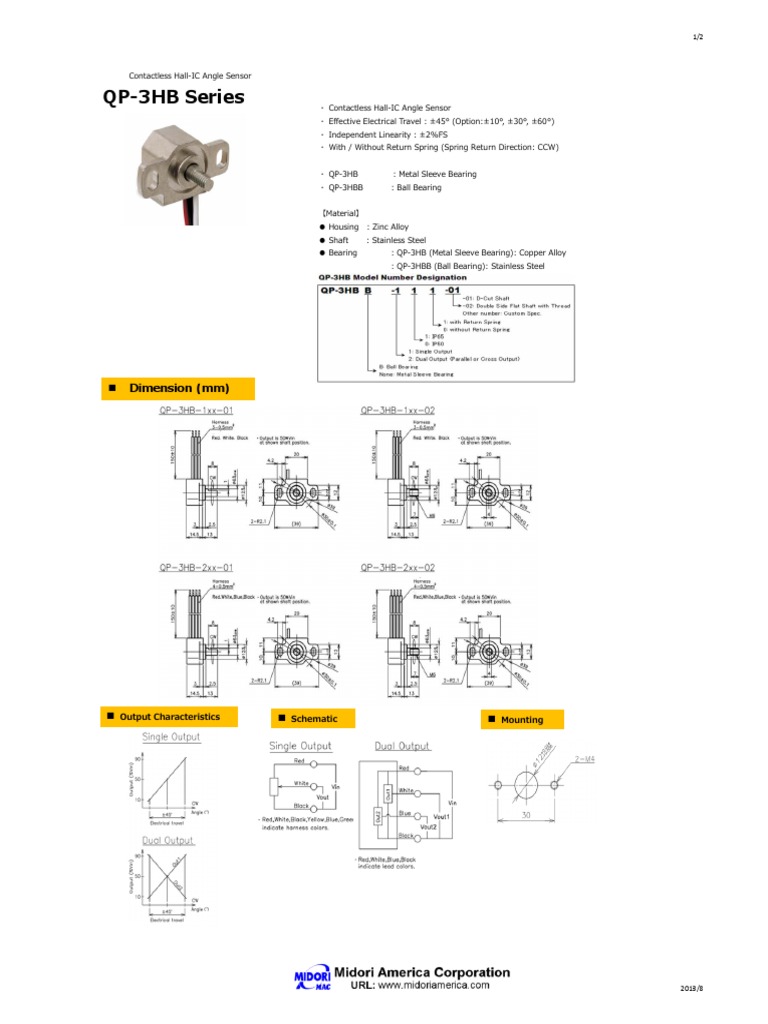 QP-3HB Series: Dimension (MM) | PDF | Electrical Resistance And Conductance | Bearing (Mechanical)