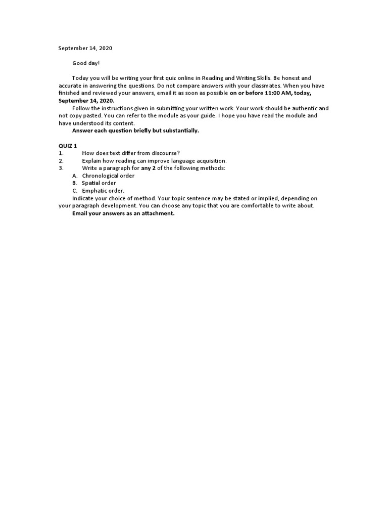 Raws Quiz 1 Module 1 Lesson 1 | PDF