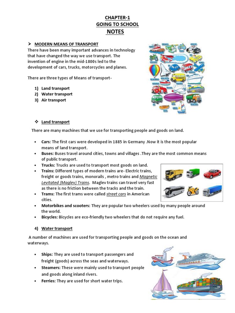 Modern Means of Transport Overview | PDF | Train | Mode Of Transport