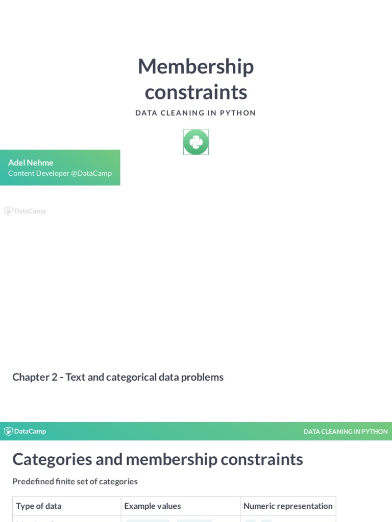 Membership Constraints: Adel Nehme | PDF | Software | Computing