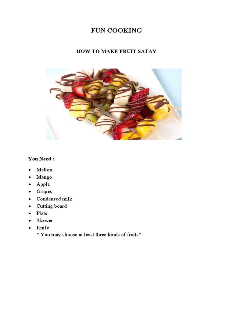 How To Make Fruit Satay | PDF