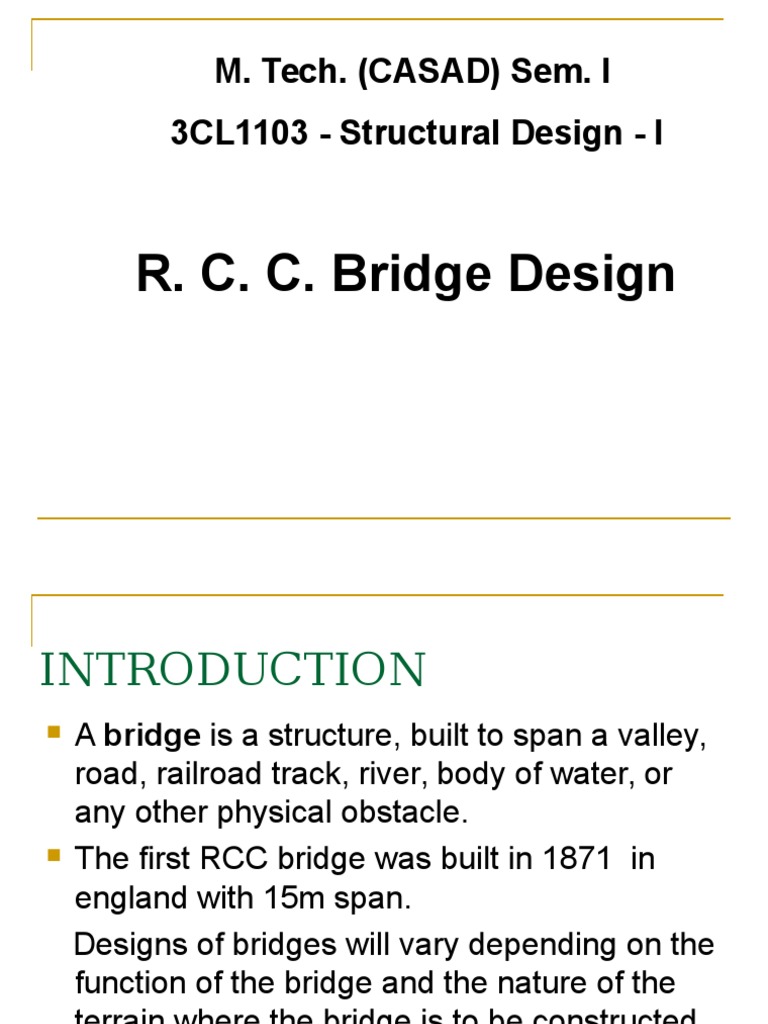 R C C Bridge Design PDF | PDF | Beam (Structure) | Bridge