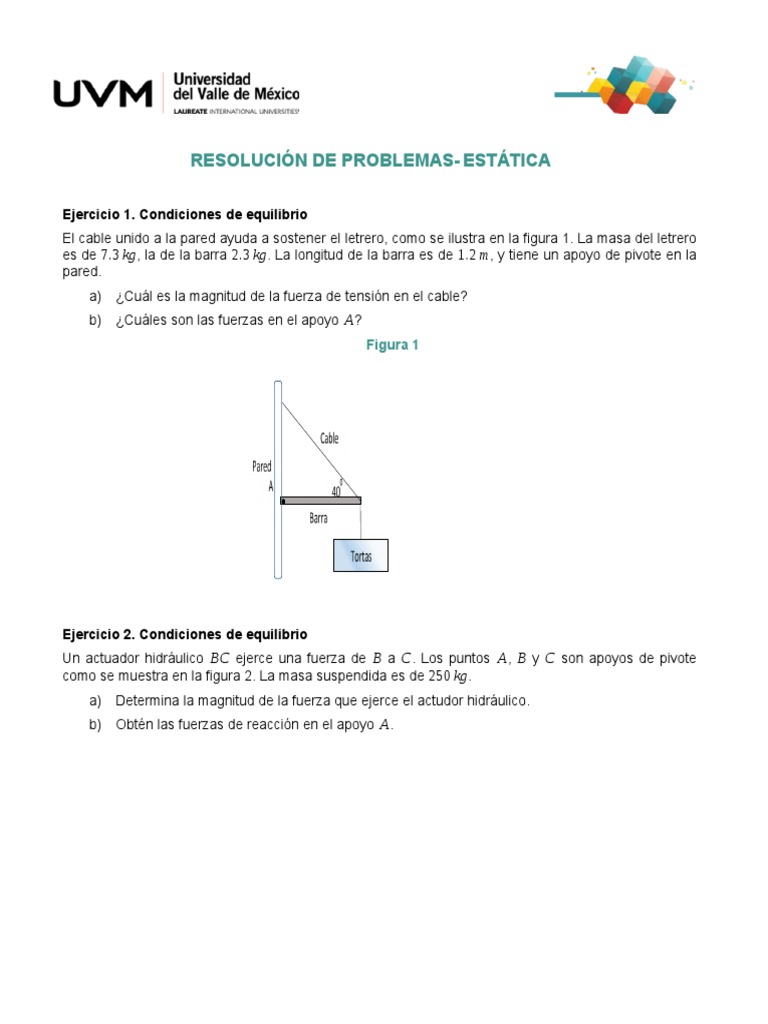 U4 - Ejercicios - Estatica - 1 | PDF