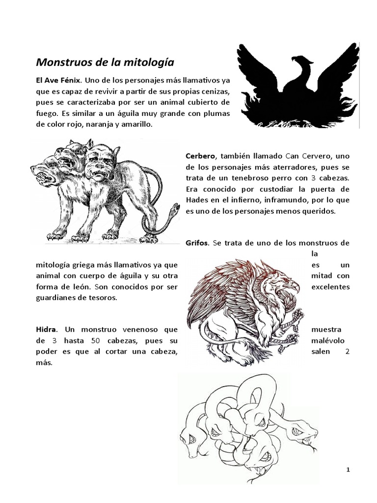 00-B-Monstruos de La Mitología | PDF | Esfinge | Sirena
