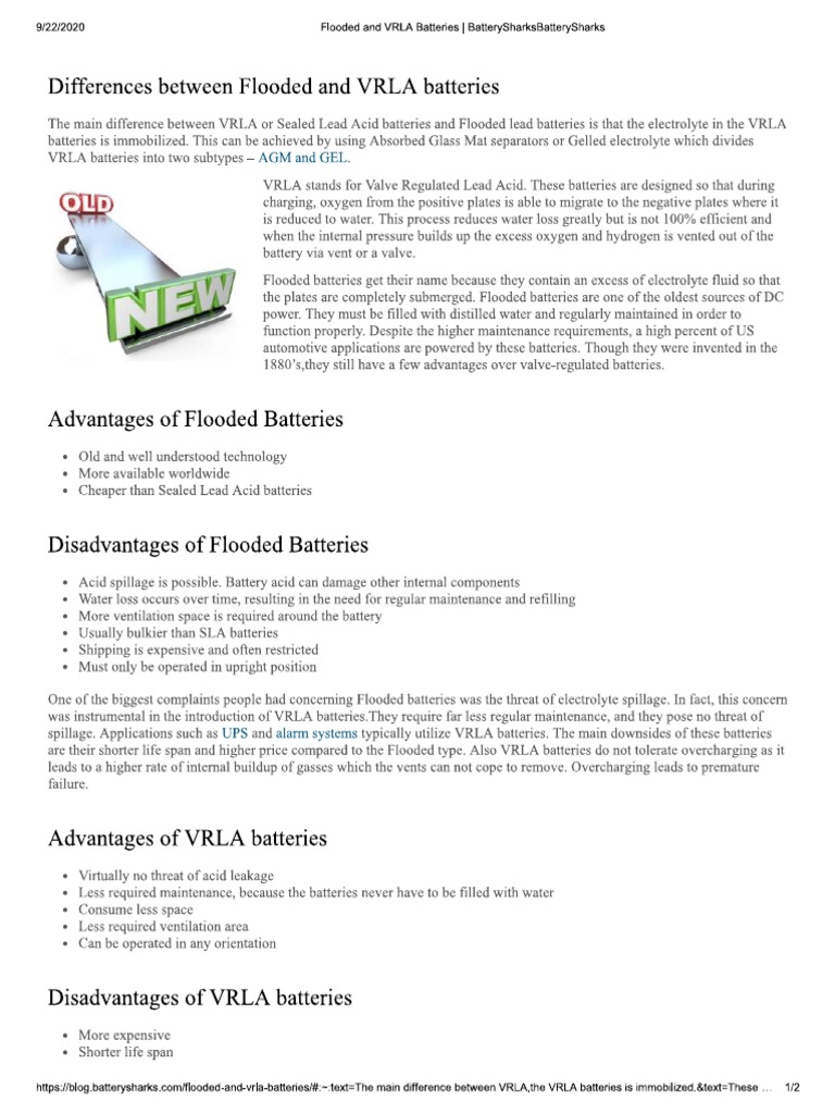 LMLA Vs VRLA Battery | PDF